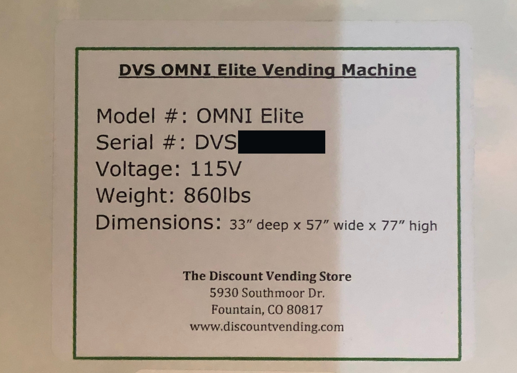 Machine Identification | Remarc Vending LLC